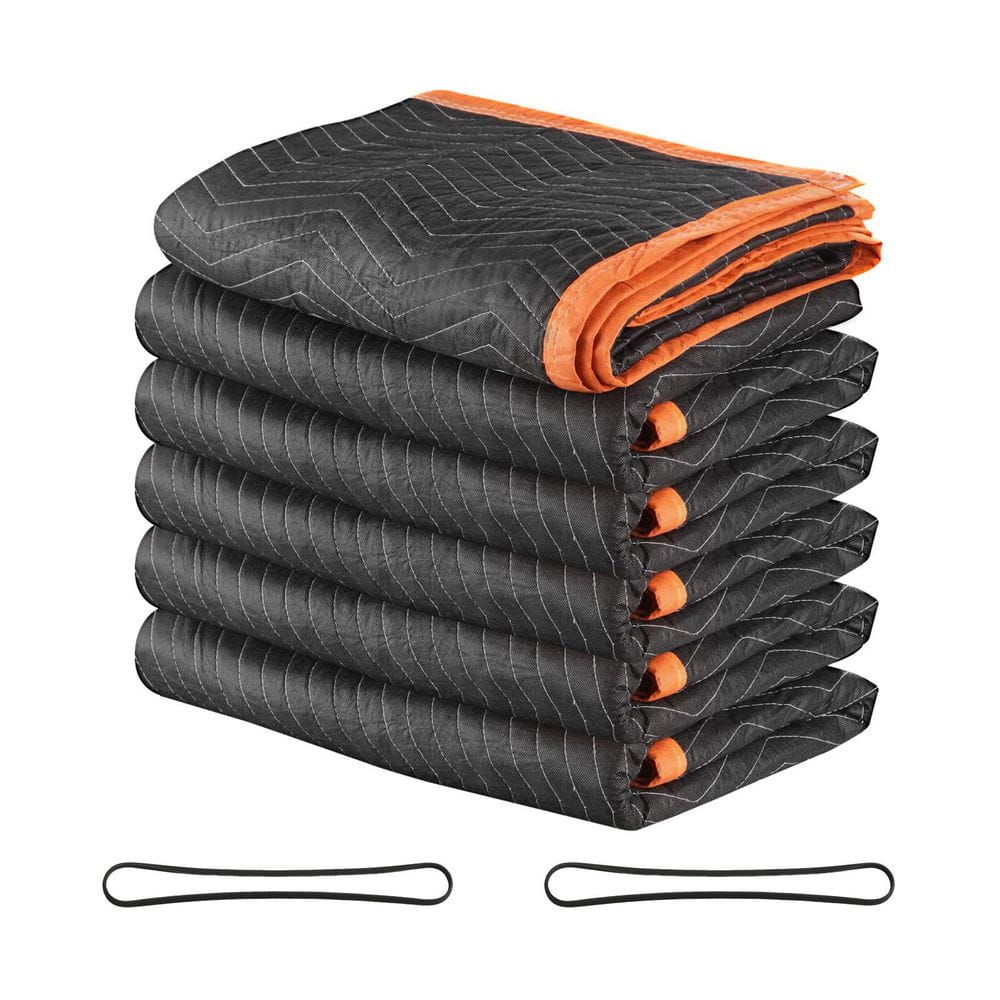SKYSHALO Moving Blankets 6-Pcs 80 x 72 in. (35 lbs/dz) Cotton Fill ...
