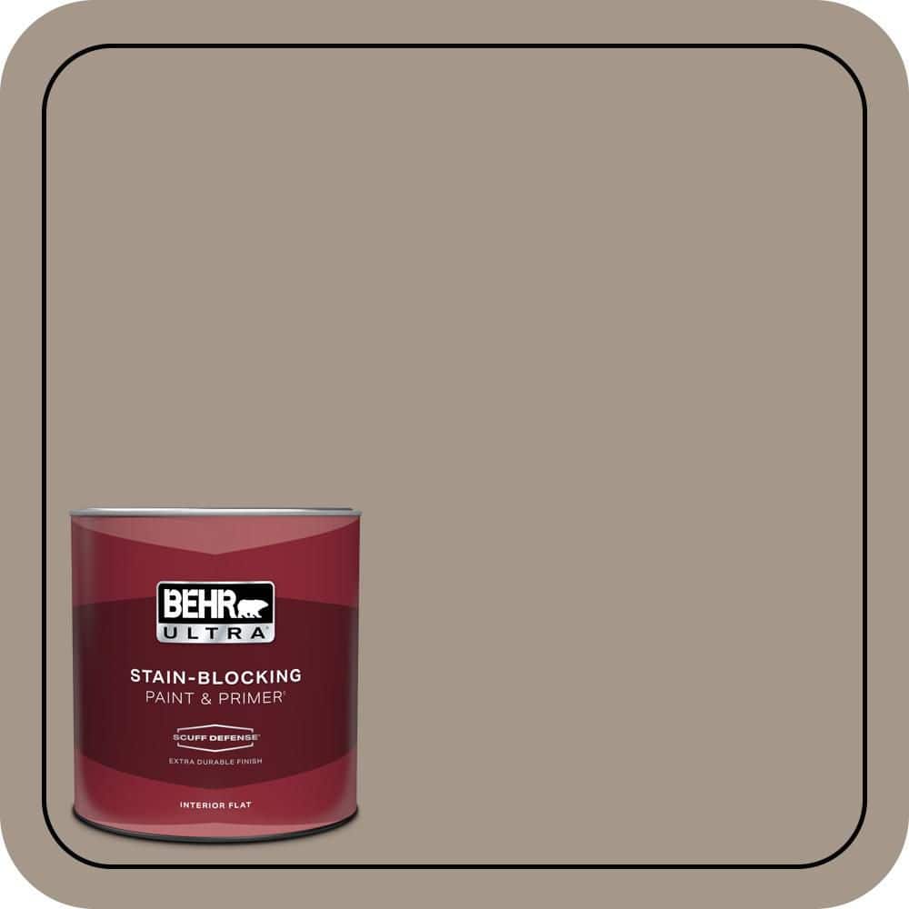 BEHR ULTRA 1 qt. #N220-4 Shiitake Extra Durable Flat Interior Paint ...