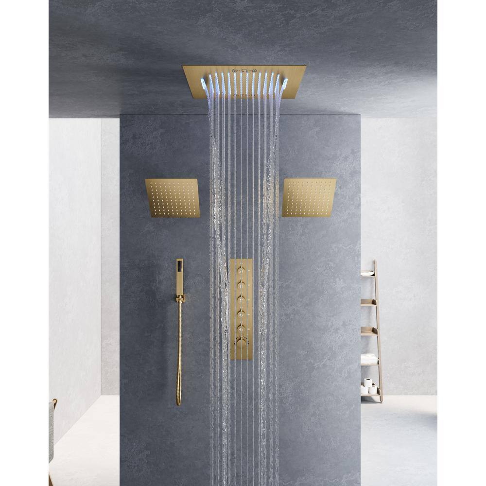 Reviews for CRANACH Thermostatic 31-Spray Patterns 20 in. Square LED ...