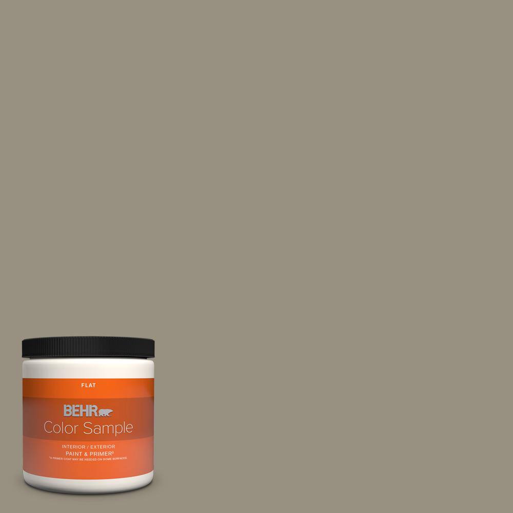 BEHR PREMIUM PLUS 8 oz. #N320-5 Gray Squirrel Flat Interior/Exterior ...
