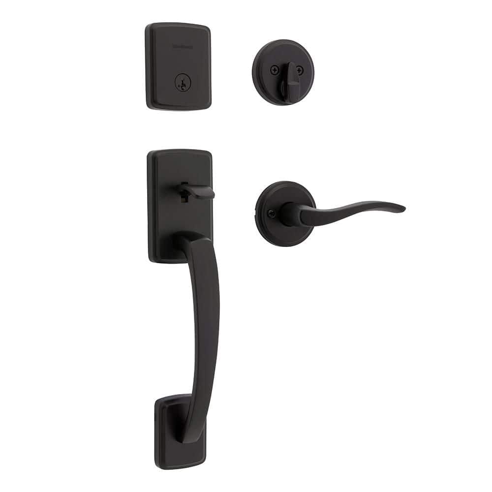 Reviews for Kwikset Brentford Matte Black Keyed Door Handleset with ...