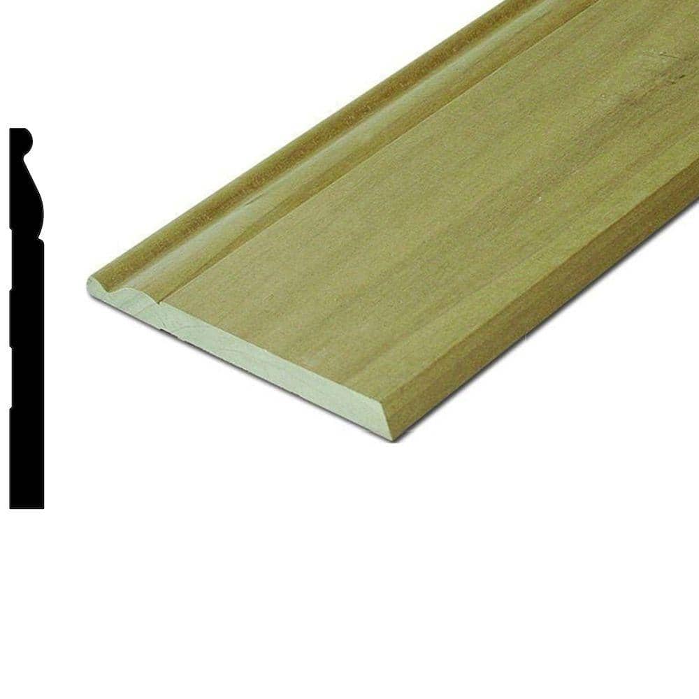 Alexandria Moulding 1/2 in. x 5-1/4 in. Poplar Wood Baseboard Moulding ...