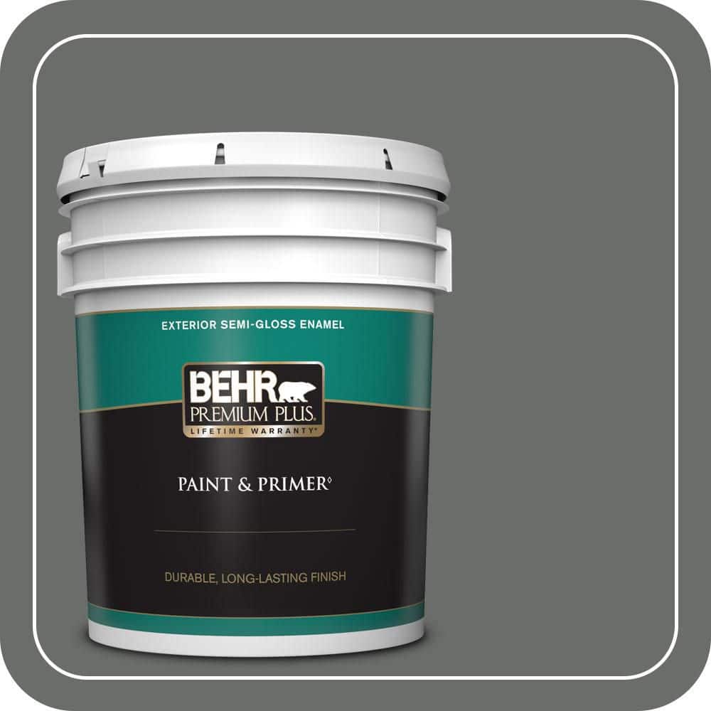 BEHR PREMIUM PLUS 5 gal. #PPU25-03 Shadows Semi-Gloss Enamel Exterior ...