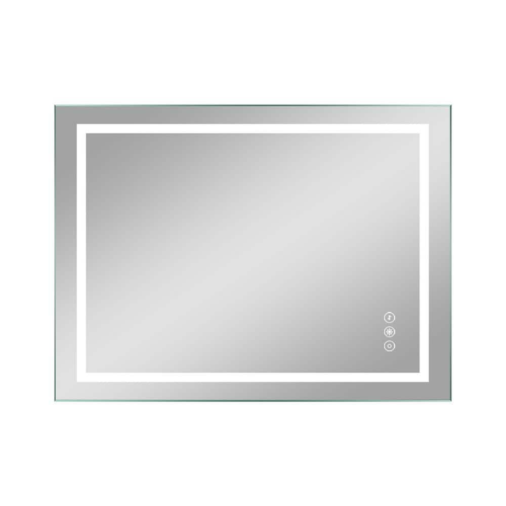 48 in. W x 36 in. H Large Rectangular Frameless Anti-Fog Wall Bathroom ...