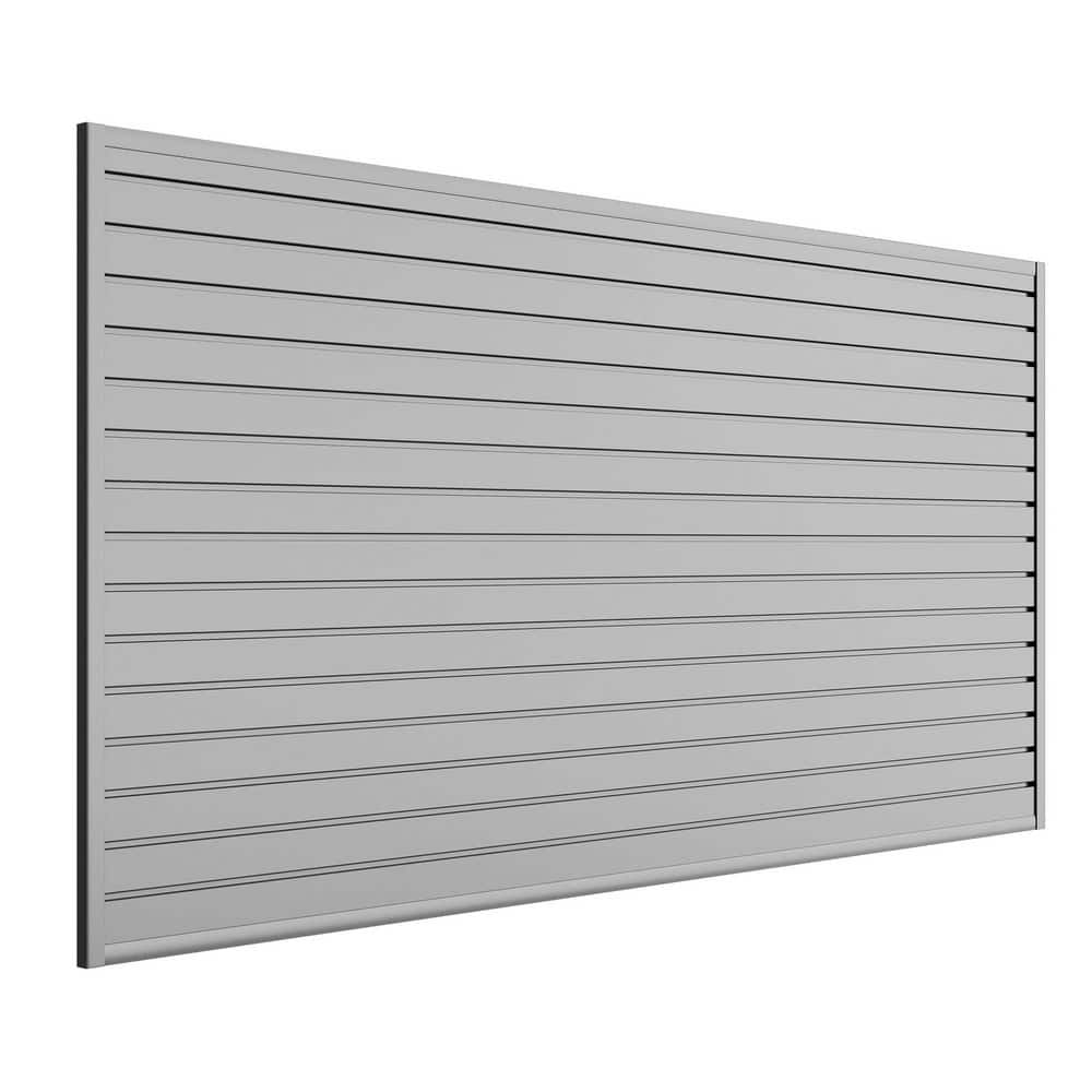 GOLDENPOLEY 1/4 in. x 1 ft. x 4 ft. Gray Finished PVC Decorative Wall ...