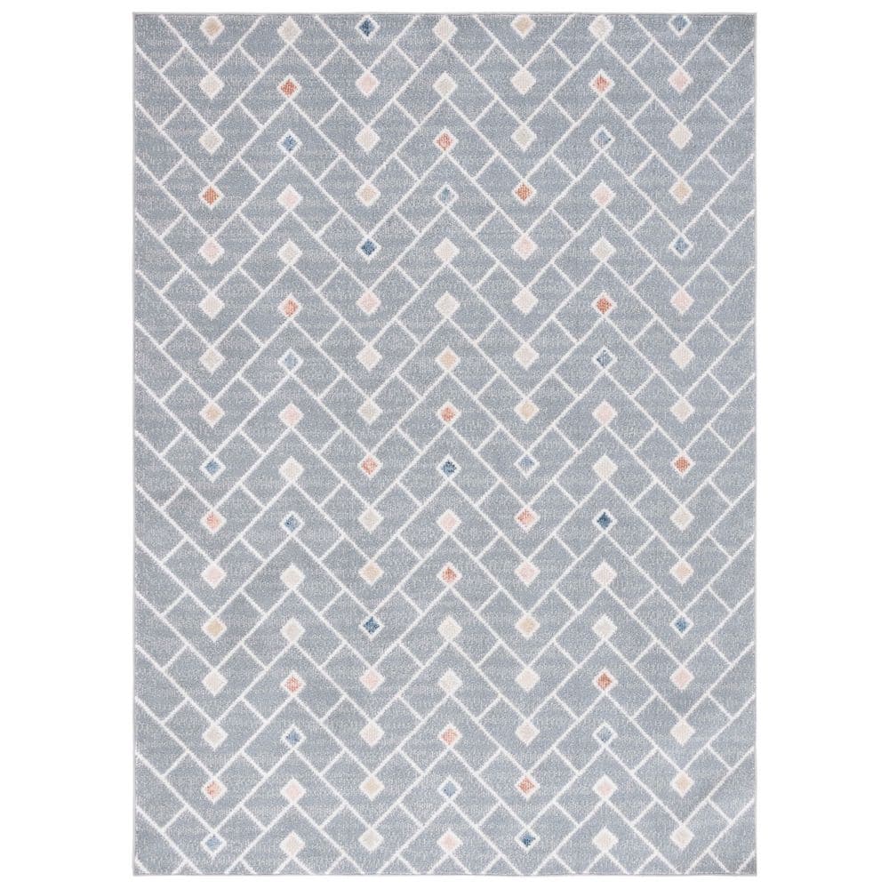 SAFAVIEH Blair Gray/Multi 8 ft. x 10 ft. Machine Washable Geometric ...