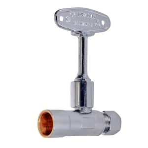 PLUMBFLEX 1/2in. FIP x 3/8in. OD Comp Water Supply Stop Valve with ...