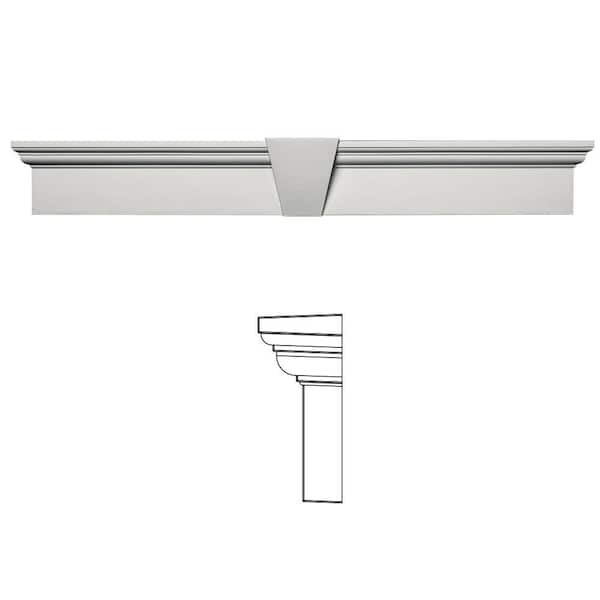 Builders Edge 6 in. x 43-5/8 in. Flat Panel Window Header with Keystone ...