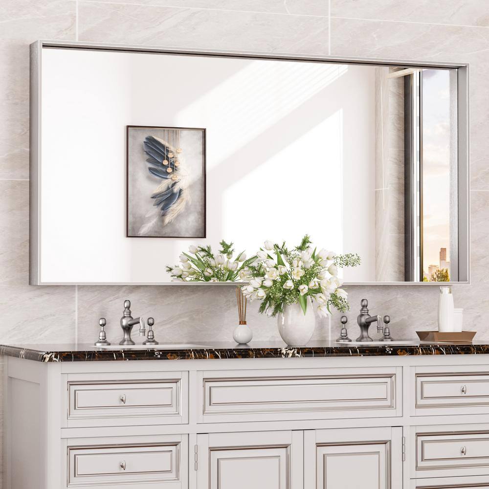 Have a question about KeonJinn 48 in. W x 24 in. H Rectangular Aluminum Square Corner Framed ...