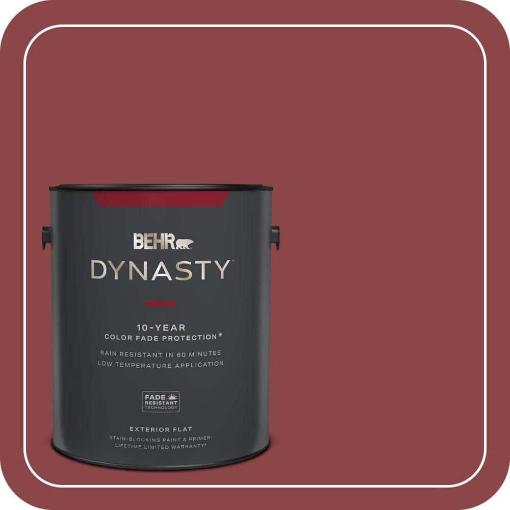BEHR DYNASTY 1 gal. #PPU1-10 Forbidden Red Flat Exterior Stain-Blocking ...