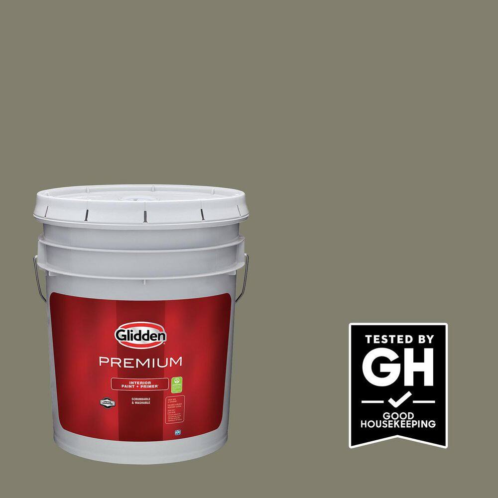 Glidden Premium 5 gal. PPG1028-5 Autumn Gray Satin Interior Paint ...