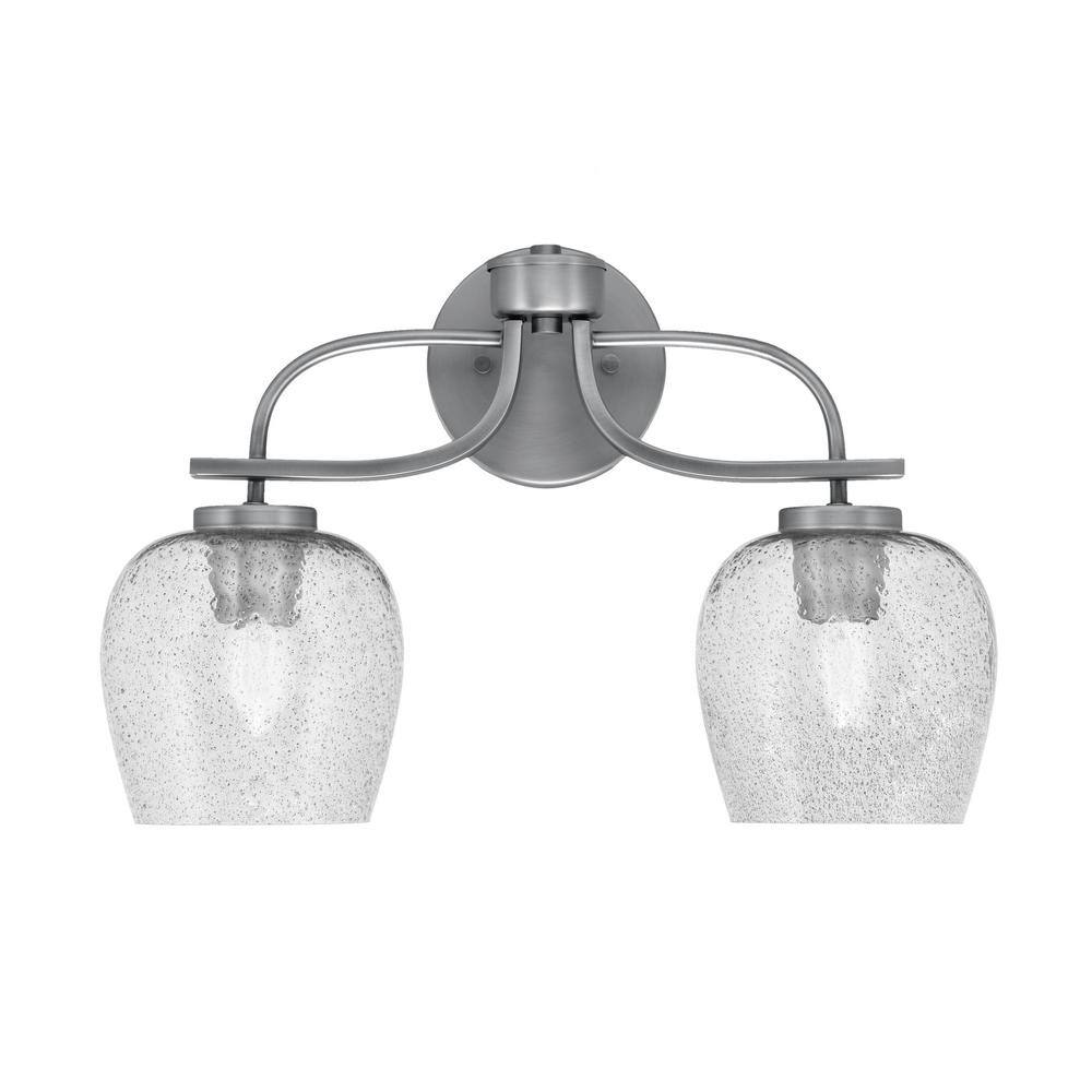 Olympia 8 in. 2-Light Bath Bar, Graphite, Smoke Bubble Glass Vanity ...