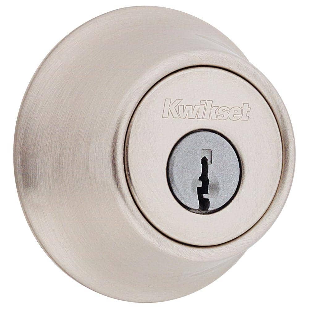 Kwikset 660 Single Cylinder Satin Nickel Deadbolt 660 15 CP - The Home ...