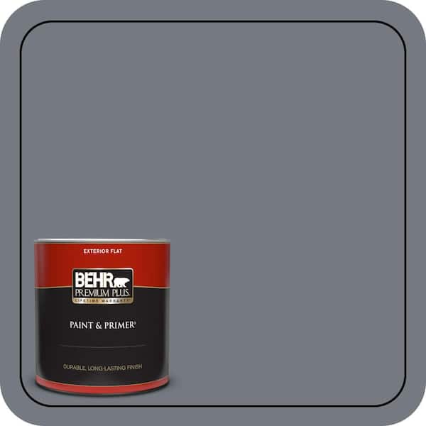 BEHR PREMIUM PLUS 1 qt. #N510-5 Liquid Mercury color Flat Exterior ...