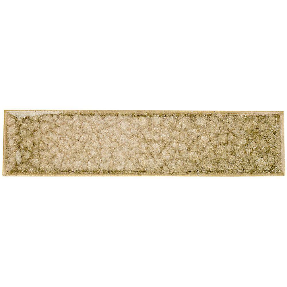 Ivy Hill Tile Roman Selection Iced Tan Glass 2 in. x 8 in. Mosaic Tile ...