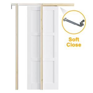 ARK DESIGN 24 in. x 80 in. White Primed 3 Lite MDF Door with Solid Core ...