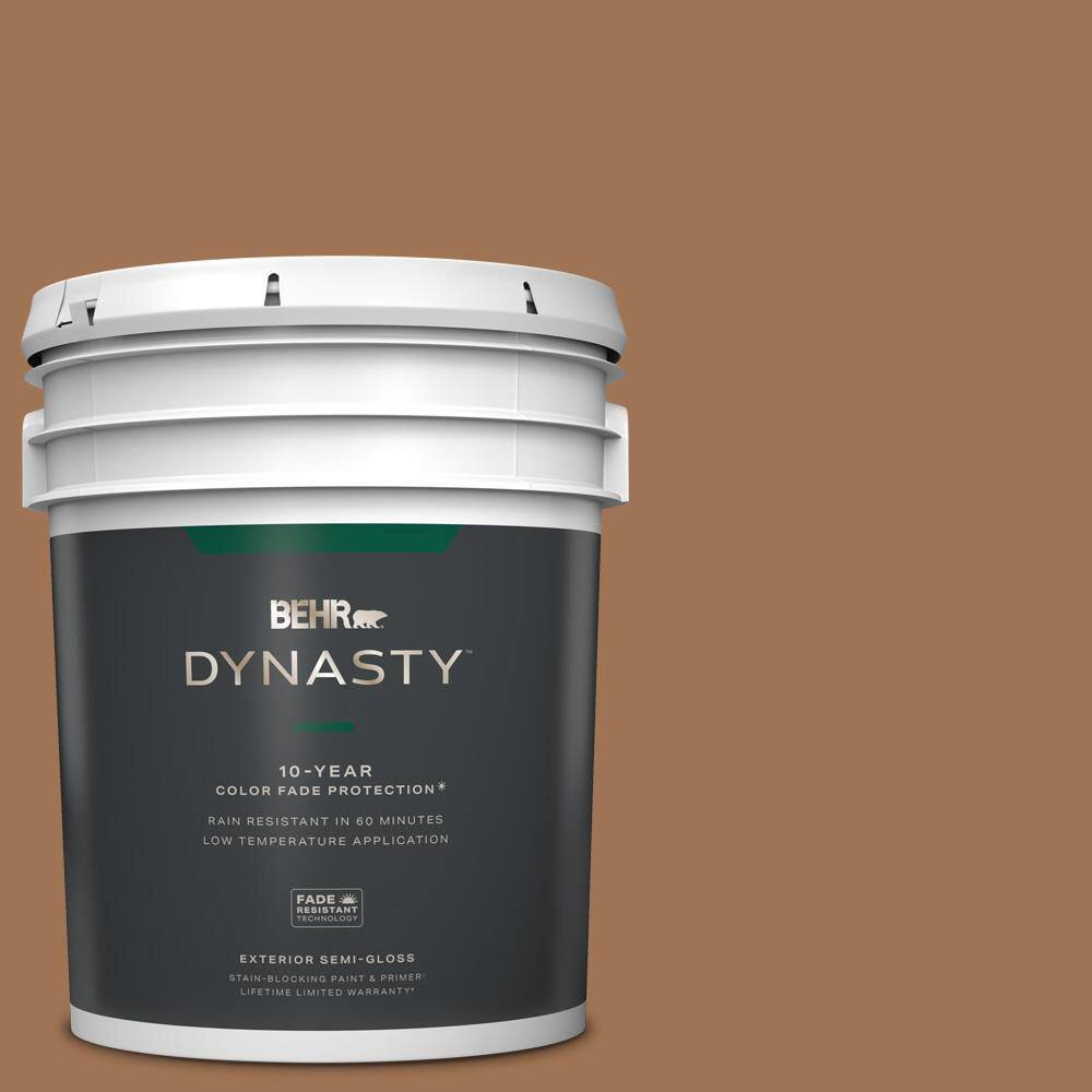 BEHR DYNASTY 5 gal. #S240-6 Ranch Brown Semi-Gloss Enamel Exterior ...