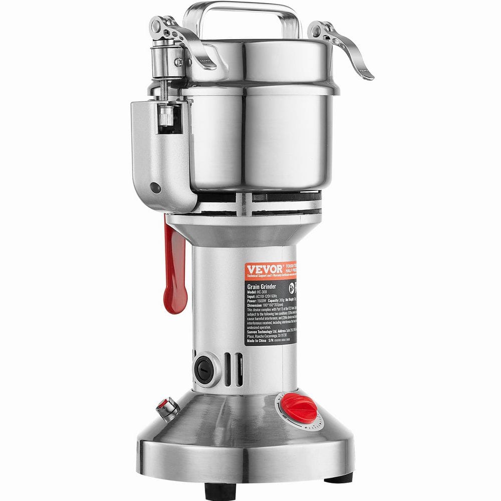 VEVOR 300g Electric Grain Mill, 1500-Watt High-Speed Spice Grinder ...