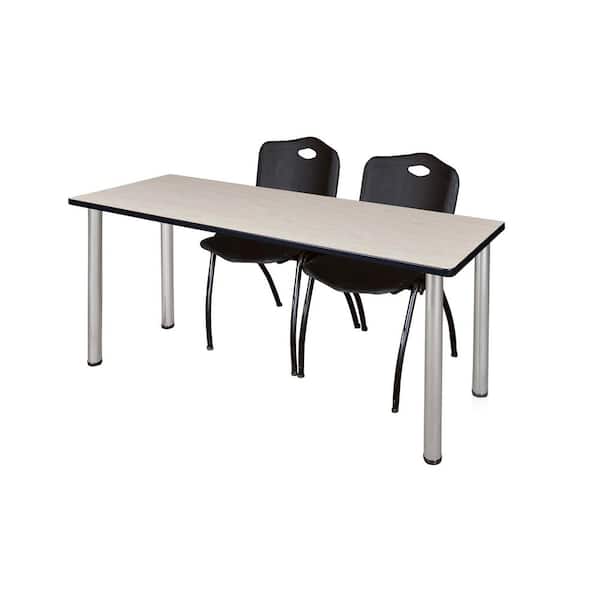 Regency Kee 60 in x 24 in. Maple Top Training Table Desk, Chrome Legs ...