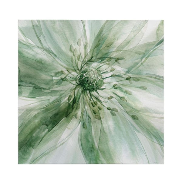 Green Macro Sage Flower Unframed Canvas Art Print 16 in. x 16 in ...