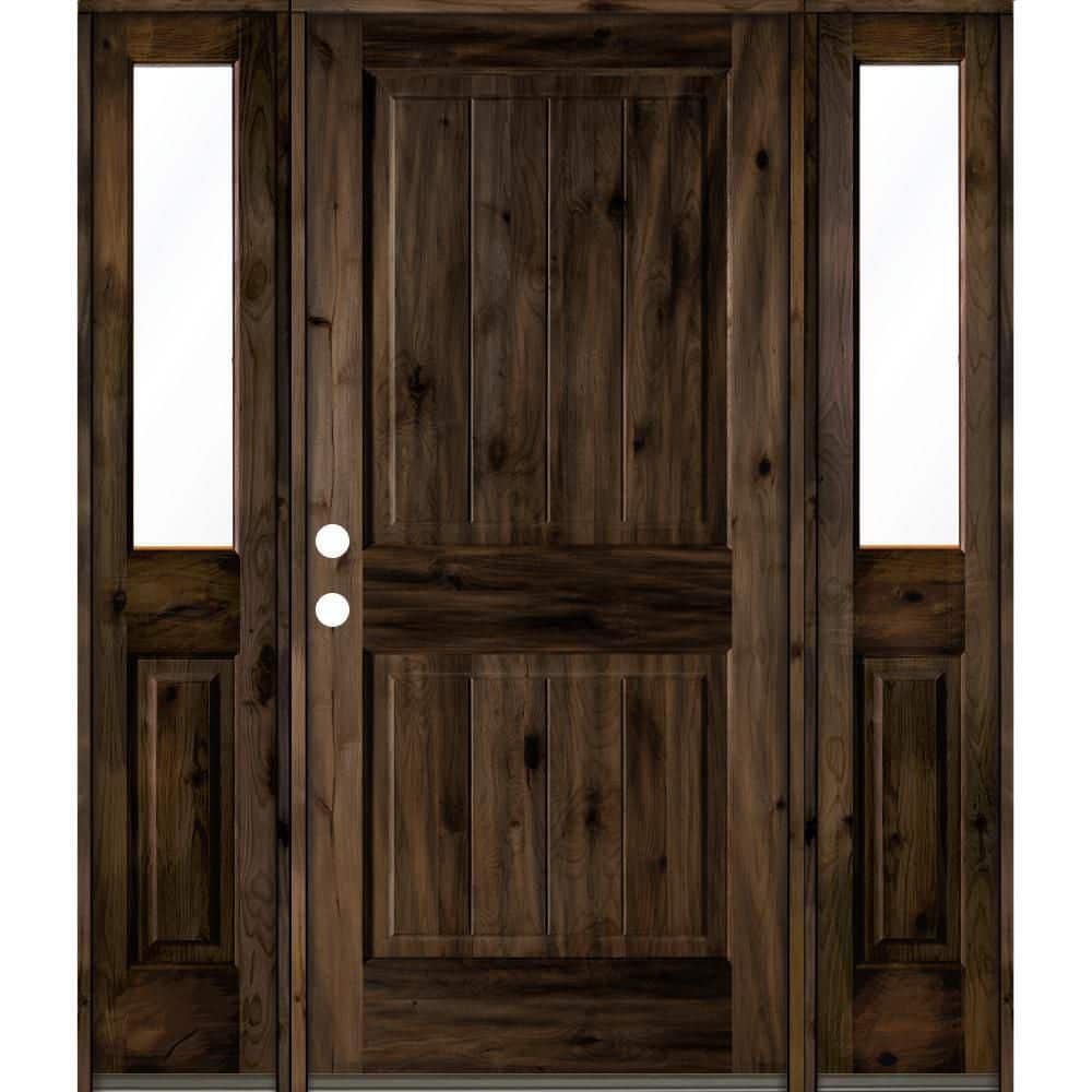 Krosswood Doors 70 in. x 80 in. Rustic Knotty Alder Square Top Right ...