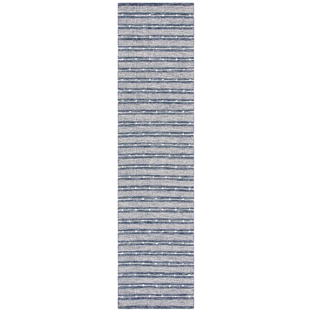 SAFAVIEH Striped Kilim Navy Blue 10 ft. X 14 ft. Striped Area Rug ...
