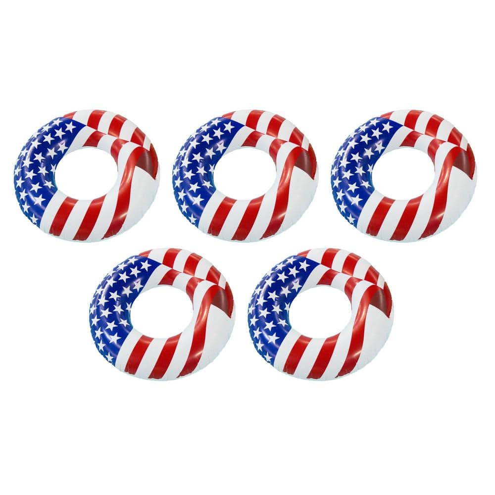 Swimline 36 in. Inflatable Patriotic American Flag Pool Lake Tube Float ...