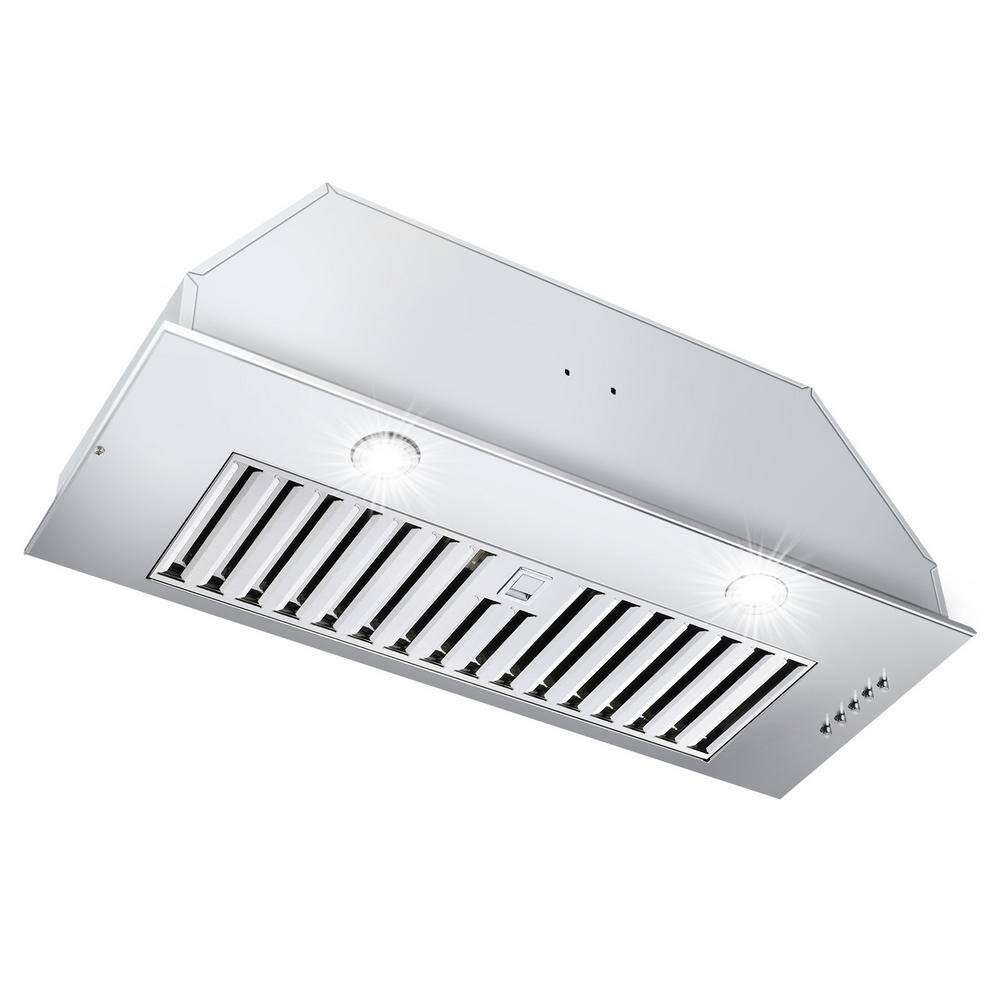 Elexnux 30 in. 600 CFM Ducted Insert Wall Mount Range Hood in Silver ...