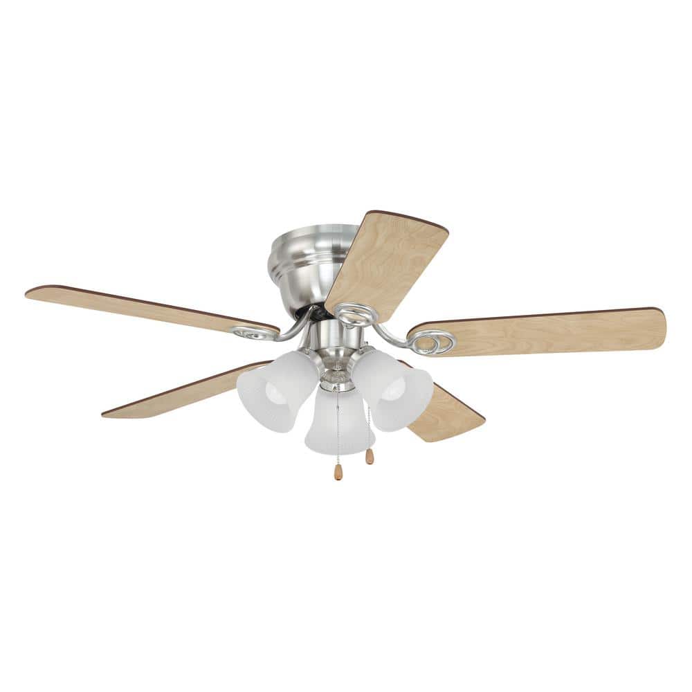 CRAFTMADE Wyman 42 in. Hugger Indoor 3-Speed Brushed Polished Nickel ...