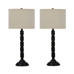 Fangio Lighting 30.75 in. Satin Black Stacked Candlestick Metal Table ...