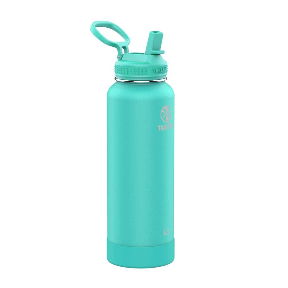 Takeya Actives 40 oz. Stainless Steel Straw Bottle Teal 52037 - The ...