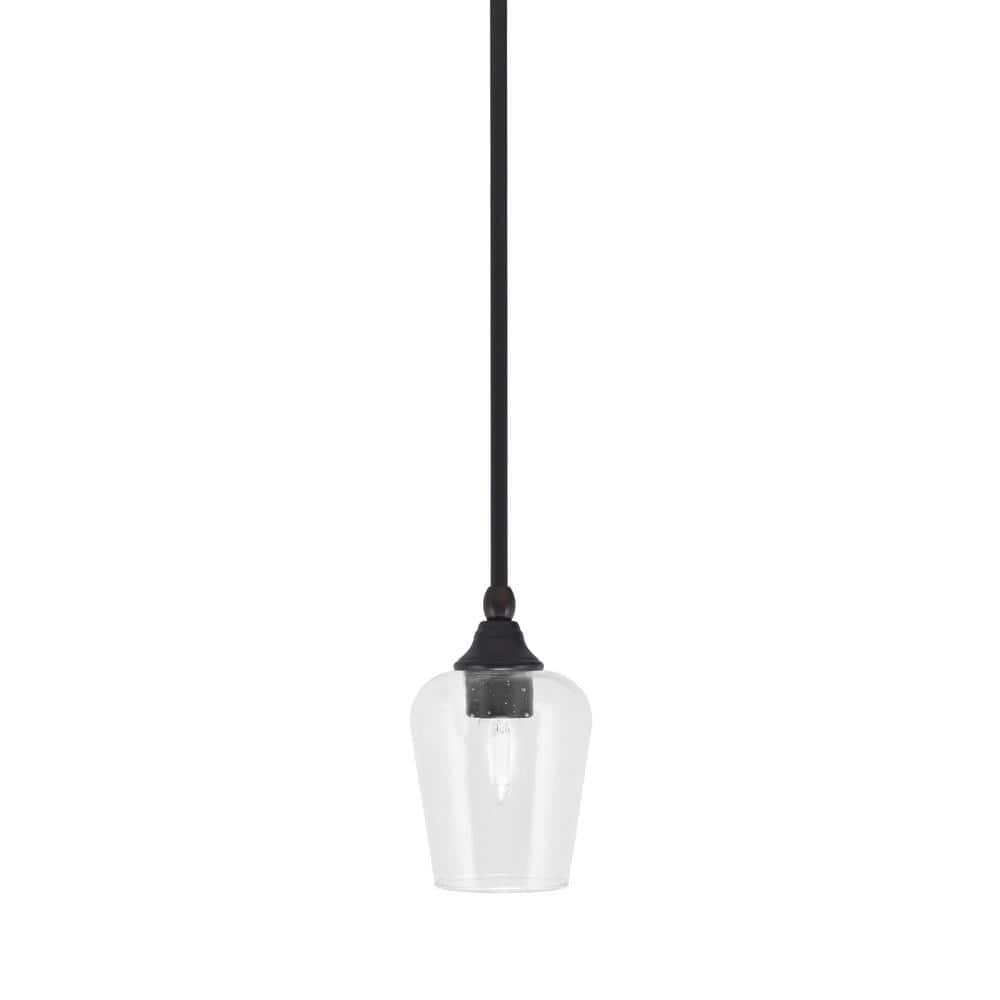 Sparta 100-Watt 1-Light Espresso Shaded Pendant Light Mini Pendant with ...
