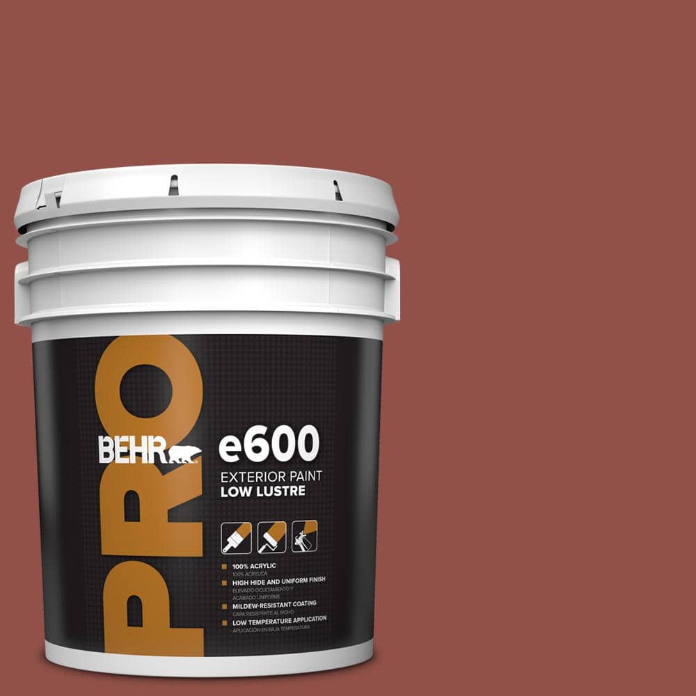 BEHR PRO 5 gal. #ICC-72 Cinnabar Low Luster Exterior Paint PR62305 ...