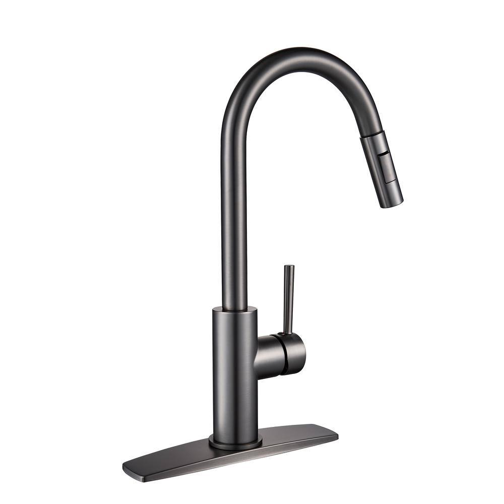 androme Single Handle Pull Down Sprayer Kitchen Faucet with Plastic ...