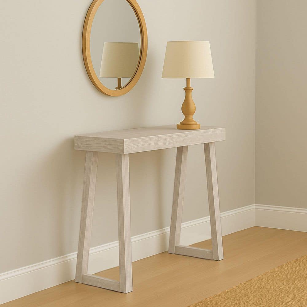 Classic 46 in. Coastal White Rectangle Solid Wood Console Table N230141 ...