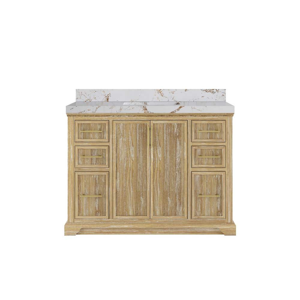Willow Collections Alys Teak 48 in. W x 22 in. D x 36 in. H Single Sink ...