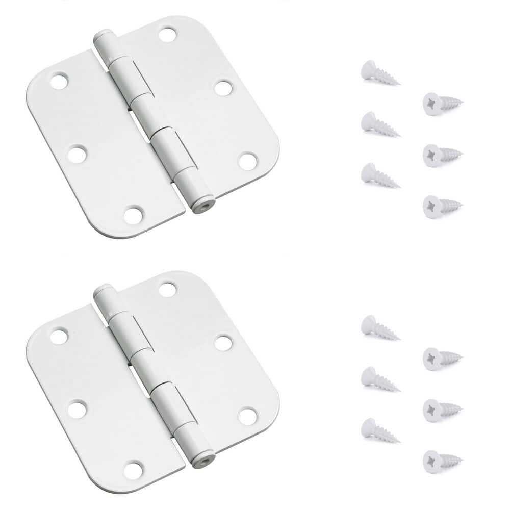 Onward 3-1/2 in. x 3-1/2 in. White Full Mortise Butt Hinge with ...