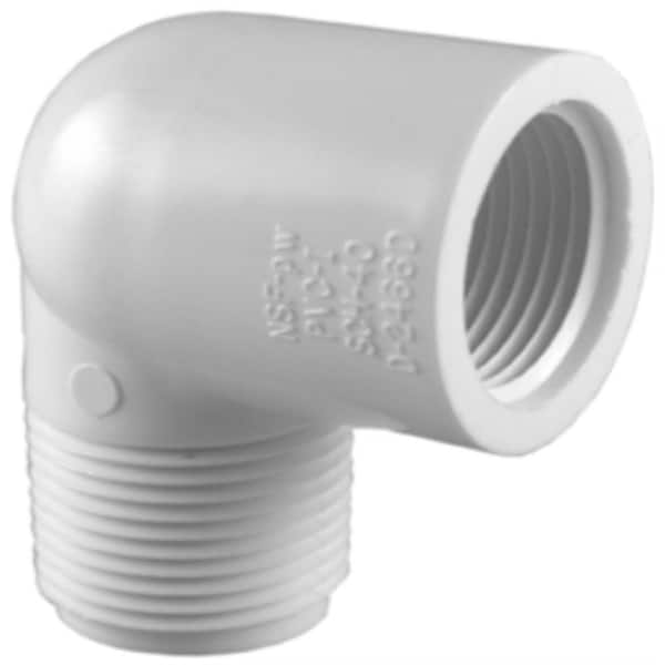 Charlotte Pipe 1 in. Schedule 40 PVC 90-Degree MPT x FPT Street Elbow ...
