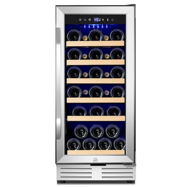 SOZT 15 in. Wine Cooler Refrigerator, Wine Fridge Single Zone ...