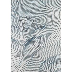 Abani Vista Blue 6 ft. x 9 ft. Abstract Polyester Area Rug VST130A-6 ...