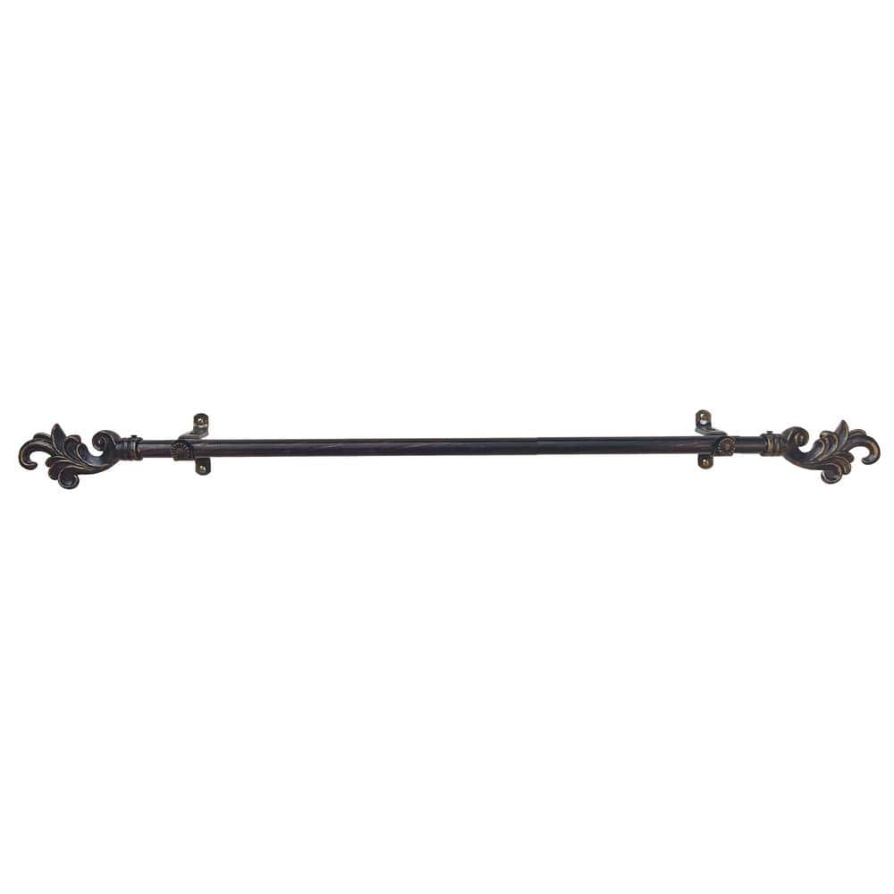 ACHIM Metallo Regal Black Decorative Rod & Finial 48-86 Inch RDMRGL4806 ...