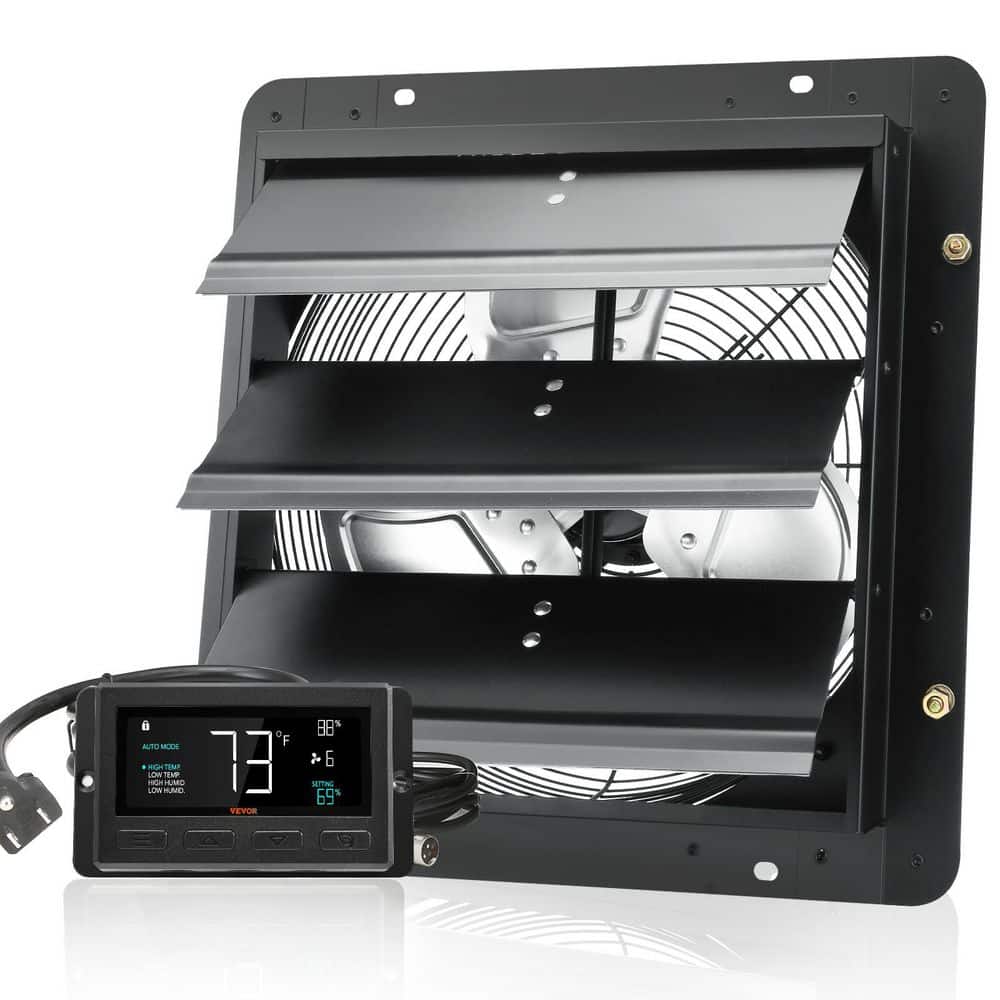 SKYSHALO Electric Shutter Exhaust Fan, 10-Speed Adjustable Wall Mount ...