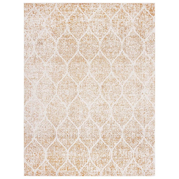 Orange Polypropylene 8 ft. x 10 ft. Oriental Indoor Area Rug A46A1-rug ...