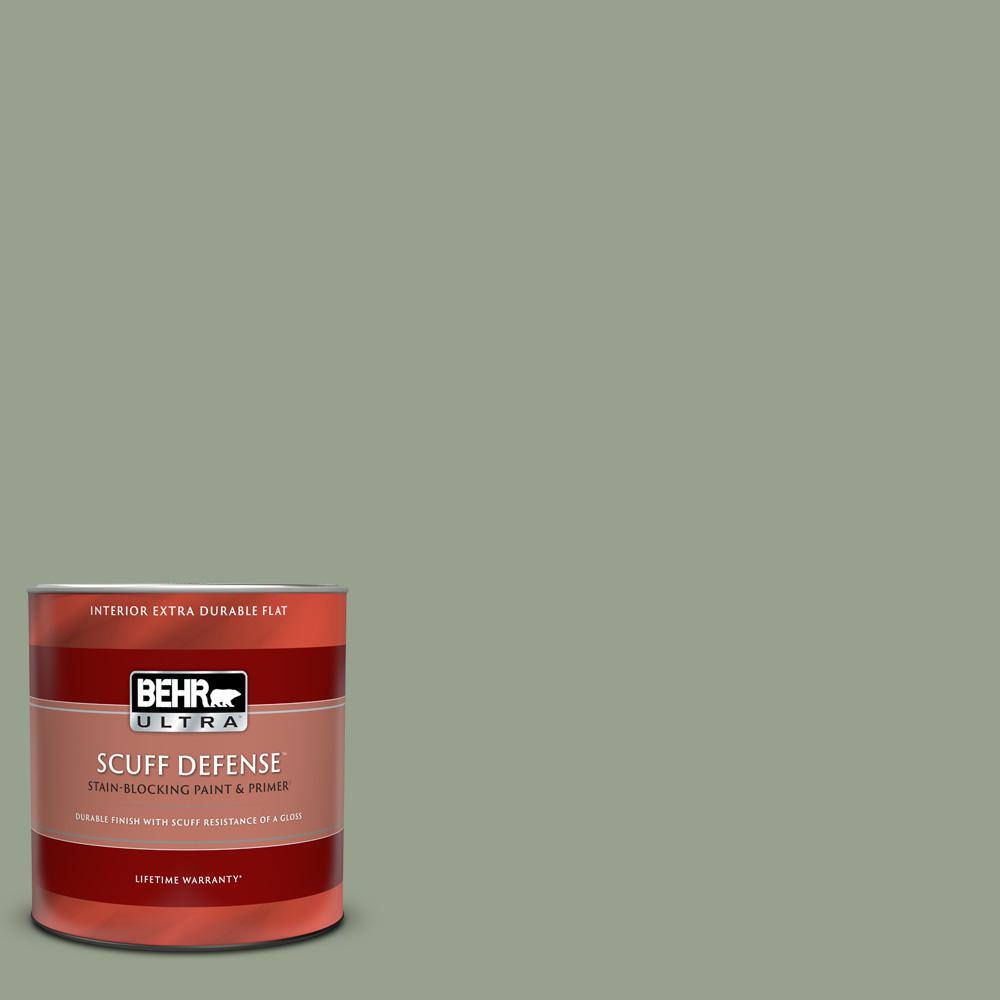 BEHR ULTRA 1 qt. #N390-4 Bitter Sage Extra Durable Flat Interior Paint ...