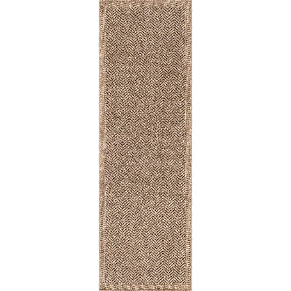 Beverly Rug Easy Jute Natural 2 ft. x 7 ft. Stripes Indoor Outdoor Area ...