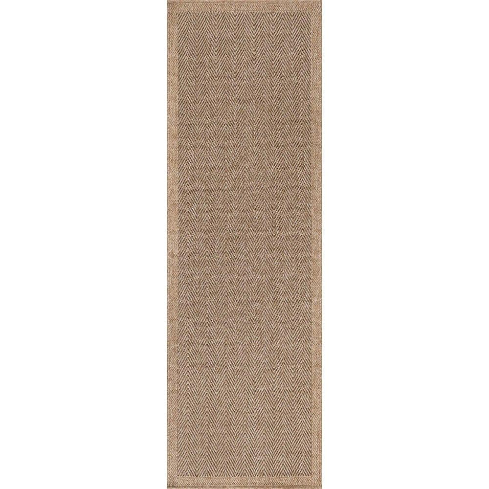 CAMILSON Easy Jute Natural 2 ft. x 7 ft. Stripes Indoor Outdoor Area ...