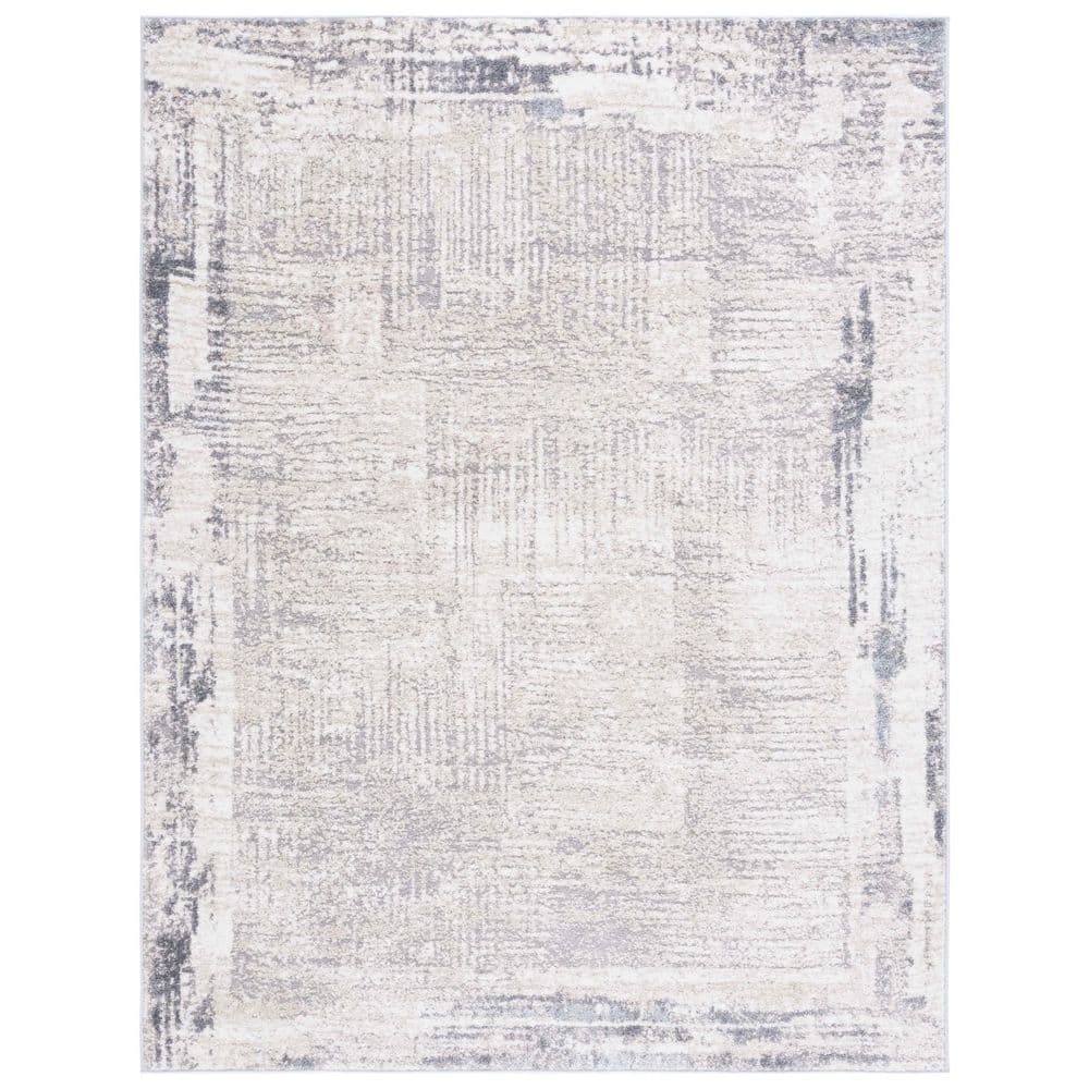SAFAVIEH Opal 8 ft. x 10 ft. Ivory/Gray Marble Border Area Rug OAL416A ...