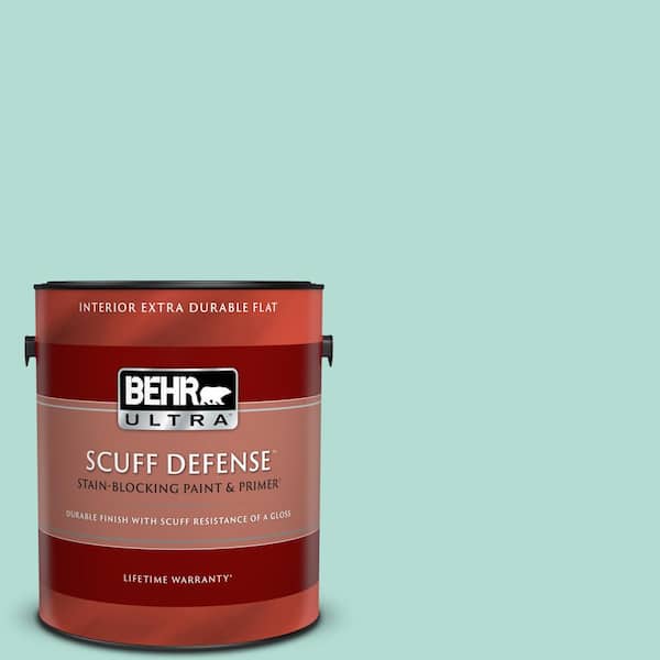 BEHR ULTRA 1 gal. #490C-3 Balmy Seas Extra Durable Flat Interior Paint ...