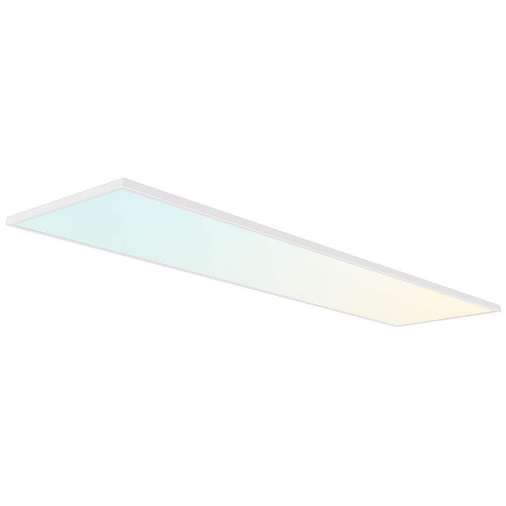 LUXRITE 1 x 4 ft. LED Slim Surface Panel Recessed Light 5CCT 2700K ...
