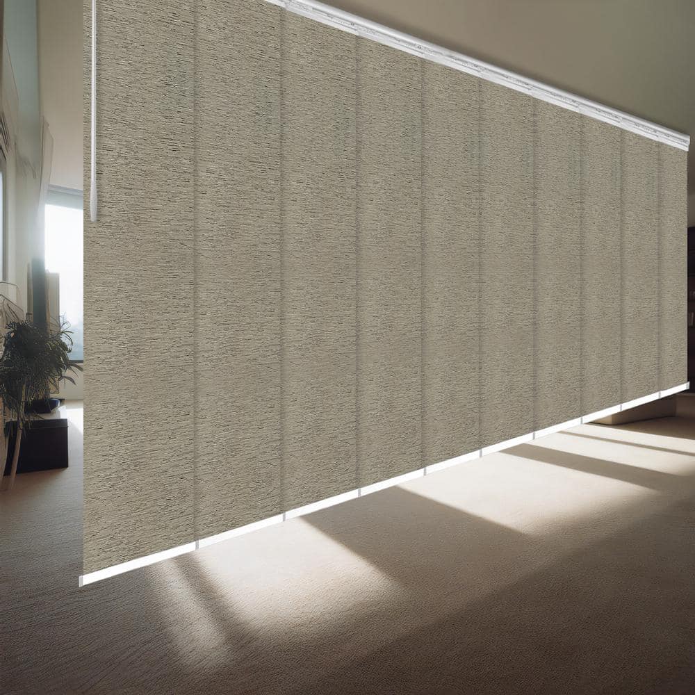 EMOH Bark 120 in. - 218 in. W x 116 in. L Adjustable 10-Panel White ...